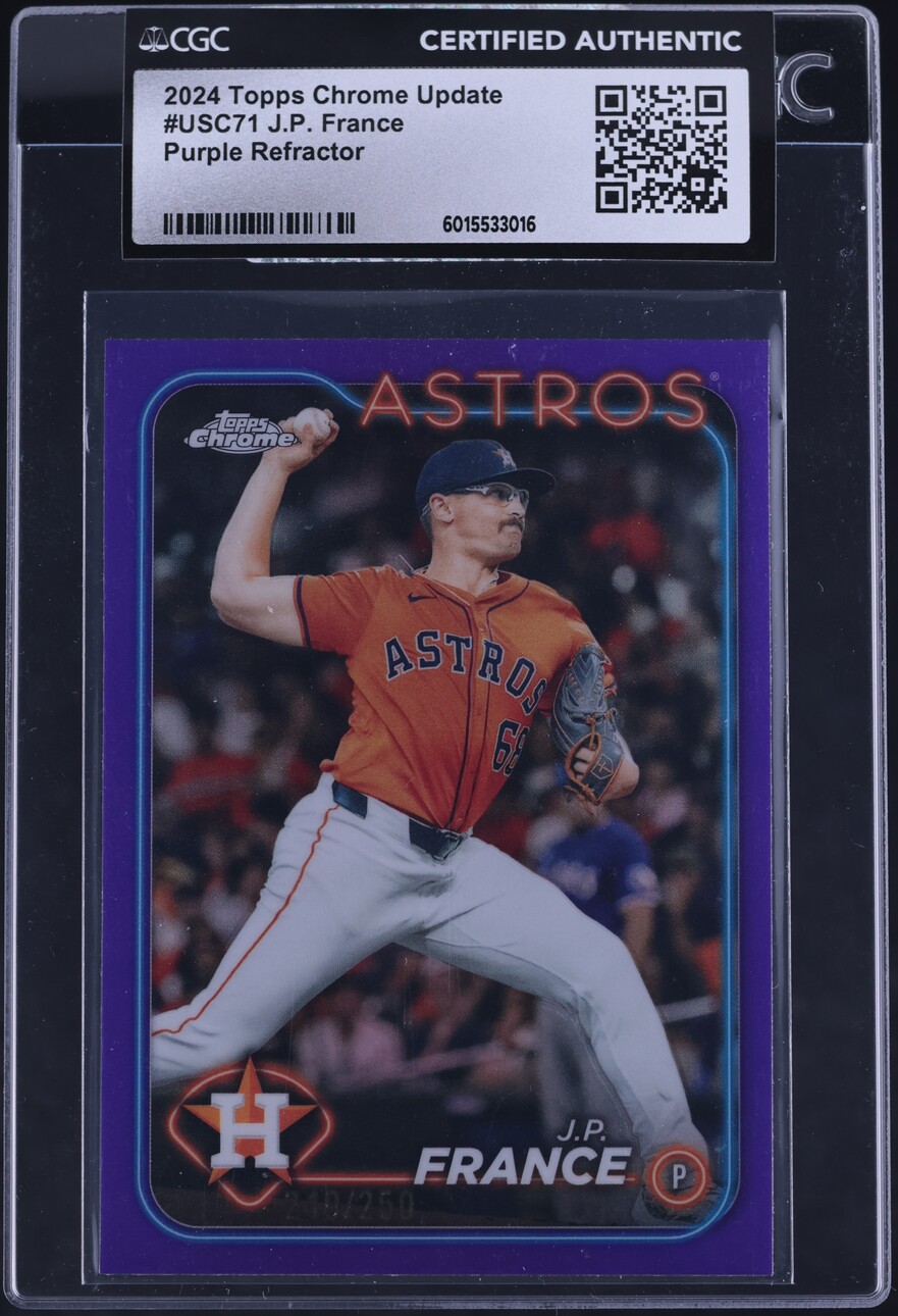 2024 Topps Chrome Update Purple Refractor J.P. France /250 #USC71 CGC ...