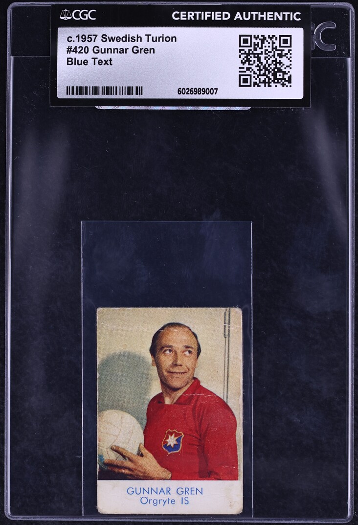 1957 Swedish Turion Gunnar Gren BLUE TEXT #420 CGC AUTH on Fanatics Collect
