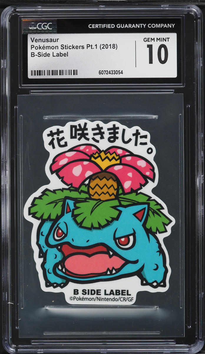 2018 Pokemon Japanese Stickers Part 1 B-Side Label Venusaur CGC 10 GEM ...