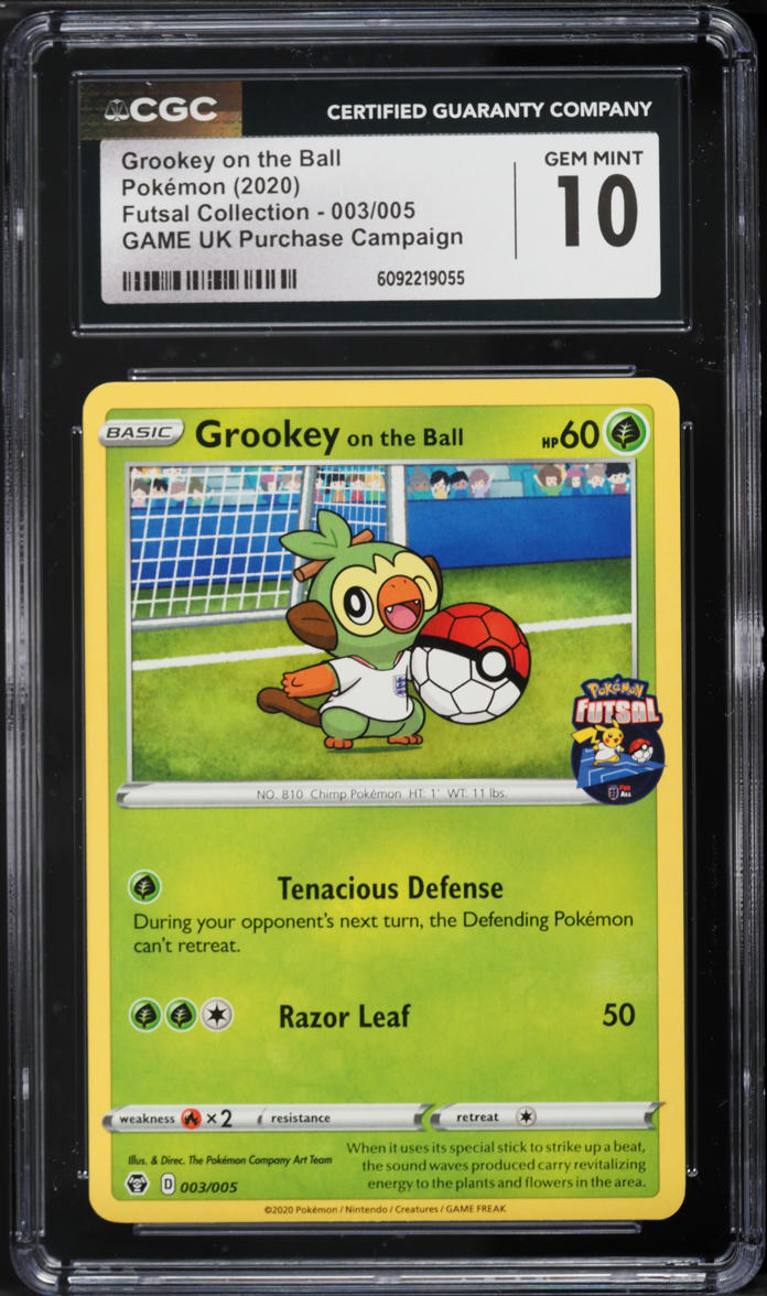 2020 Pokemon Sword & Shield Futsal Grookey On The Ball #3 CGC 10 GEM ...