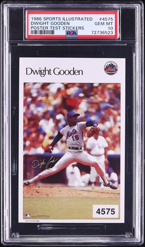 1986 Sports Illustrated Poster Test Stickers Dwight Gooden #4575 PSA 10 ...