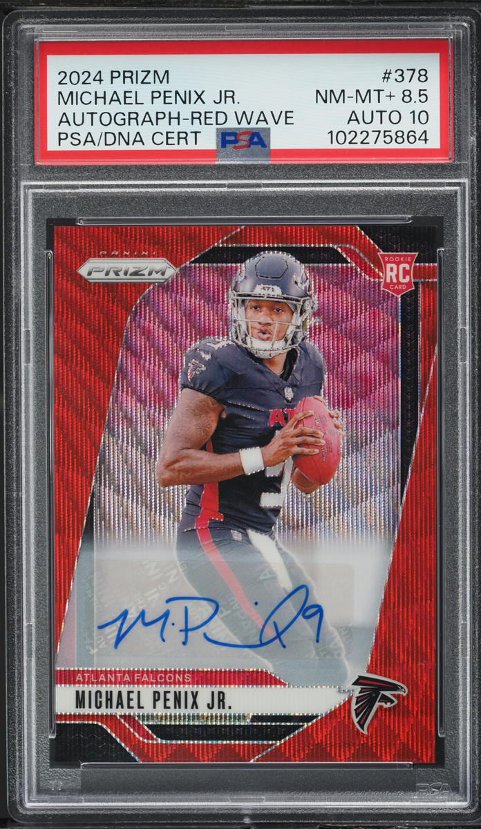 2024 Panini Prizm Red Wave Michael Penix Jr. ROOKIE AUTO DNA 10 /149 ...
