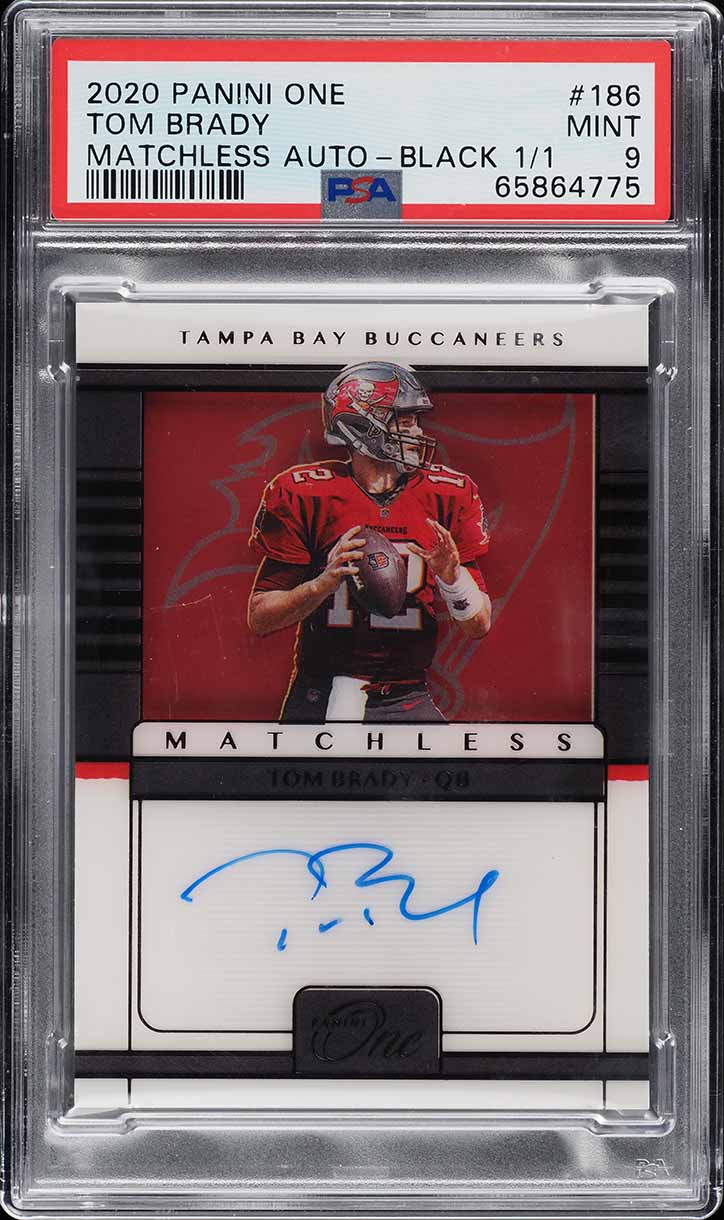 2020 Panini One Matchless Black Tom Brady AUTO 1/1 #186 PSA 9 MINT on ...