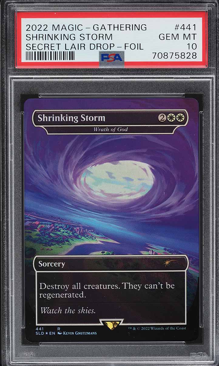 2022 Magic The Gathering MTG Secret Lair Drop Foil Shrinking Storm #441 PSA 10 on Fanatics Collect