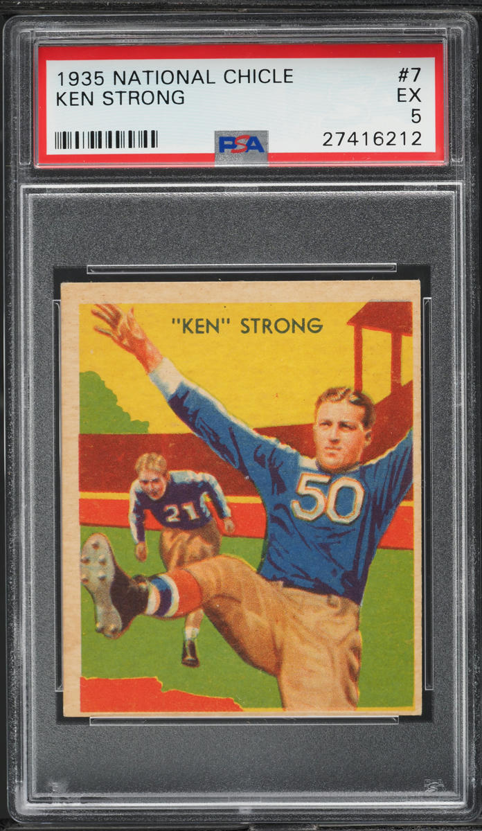 1935 National Chicle Football Ken Strong #7 PSA 5 EX on Fanatics Collect