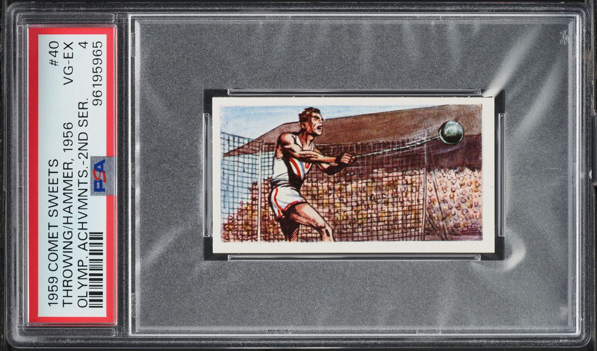 1959 Comet Sweets Olympic Achievements 2nd Hal Connolly #40 PSA 4 VGEX ...