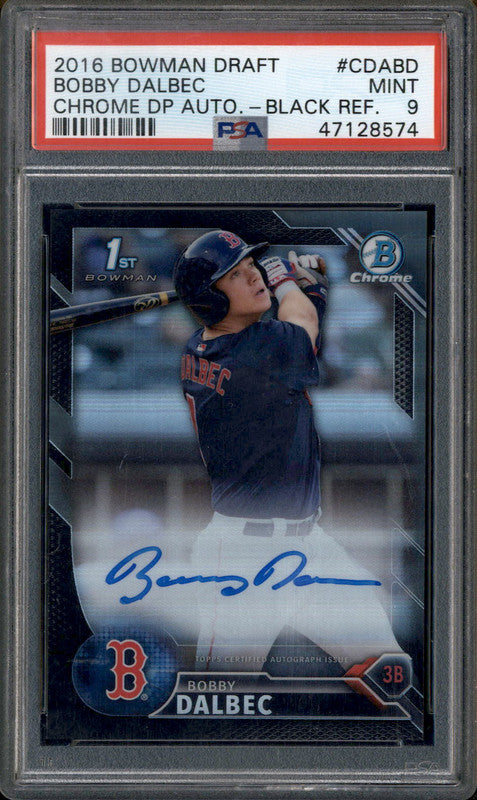 2016 Bowman Chrome Rookie Autograph Black Bobby Dalbec RC Auto /75 PSA ...