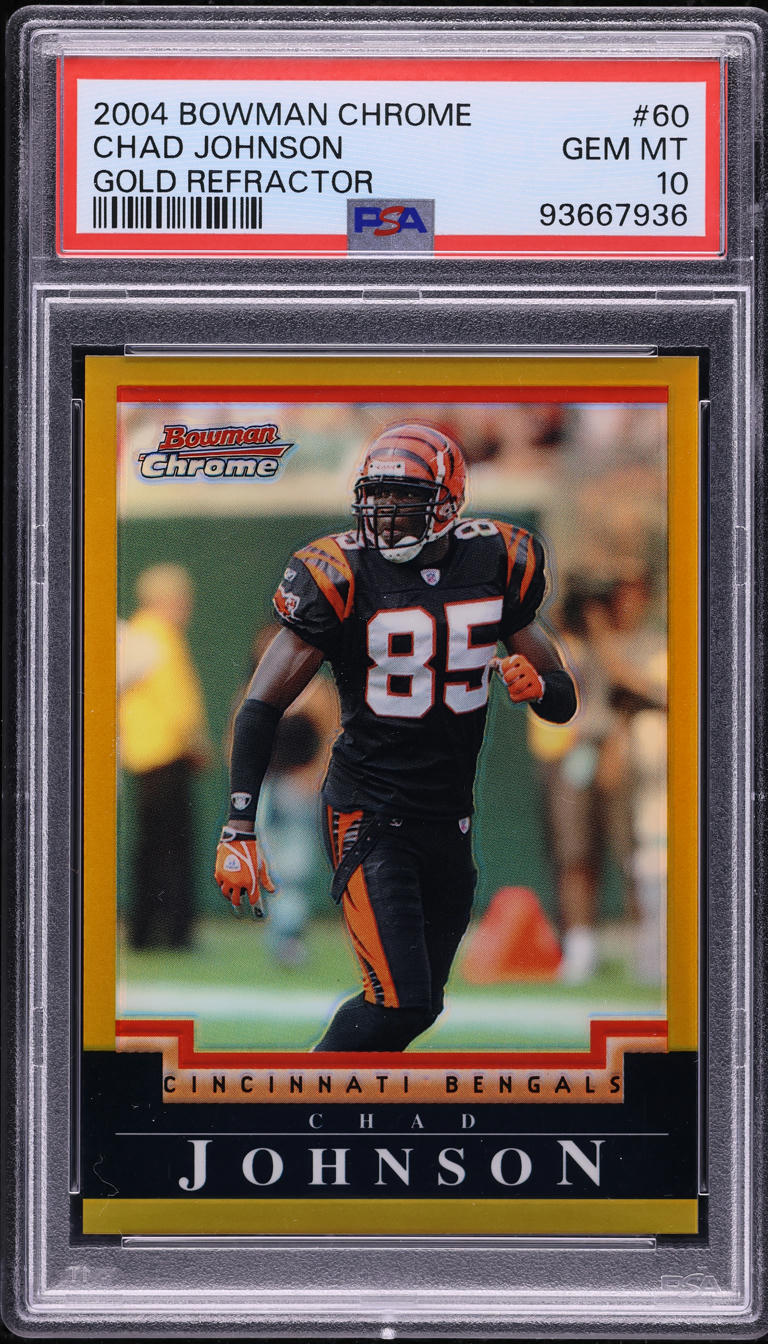2004 Bowman Chrome Gold Refractor Chad Johnson /50 #60 PSA 10 GEM MINT ...
