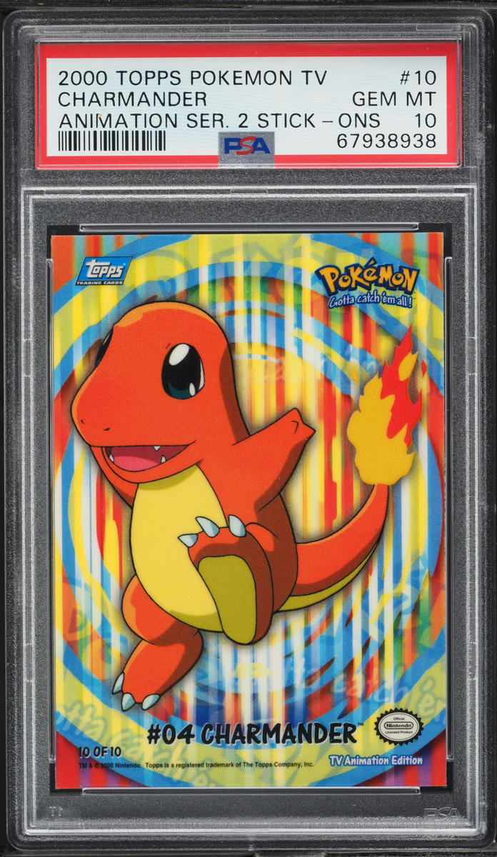 2000 Topps Pokemon TV Animation Series 2 Stick-Ons Charmander #10 PSA ...