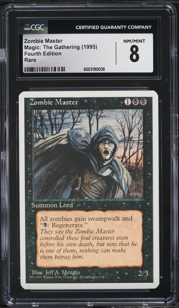 1995 Magic The Gathering MTG Fourth Edition Zombie Master CGC 8 NM-MT ...