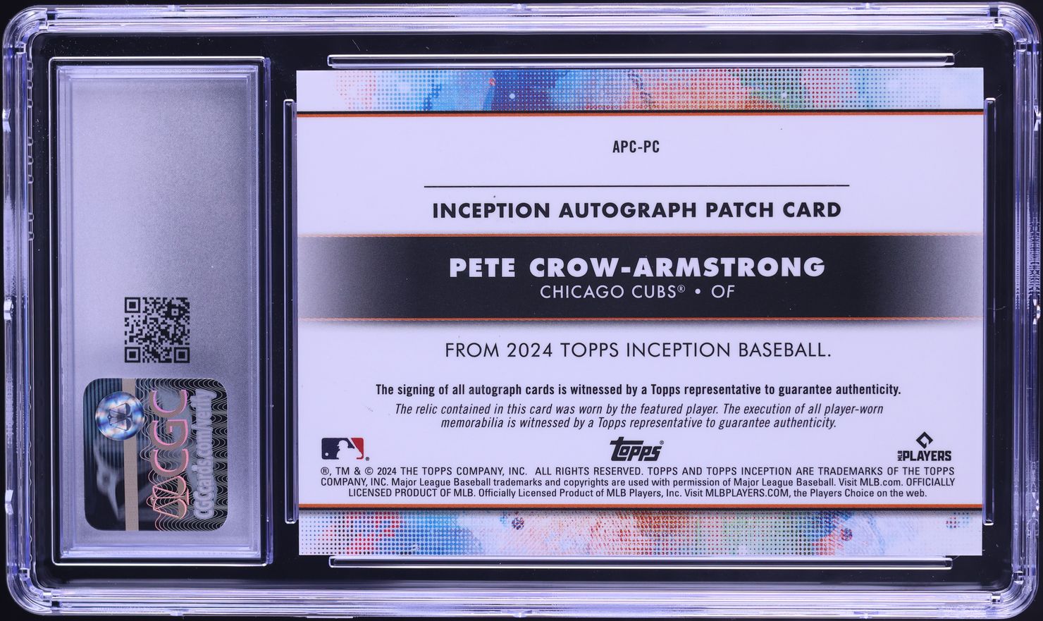2024 Topps Inception Pete Crow-Armstrong ROOKIE PATCH AUTO /200 #APC-PC ...