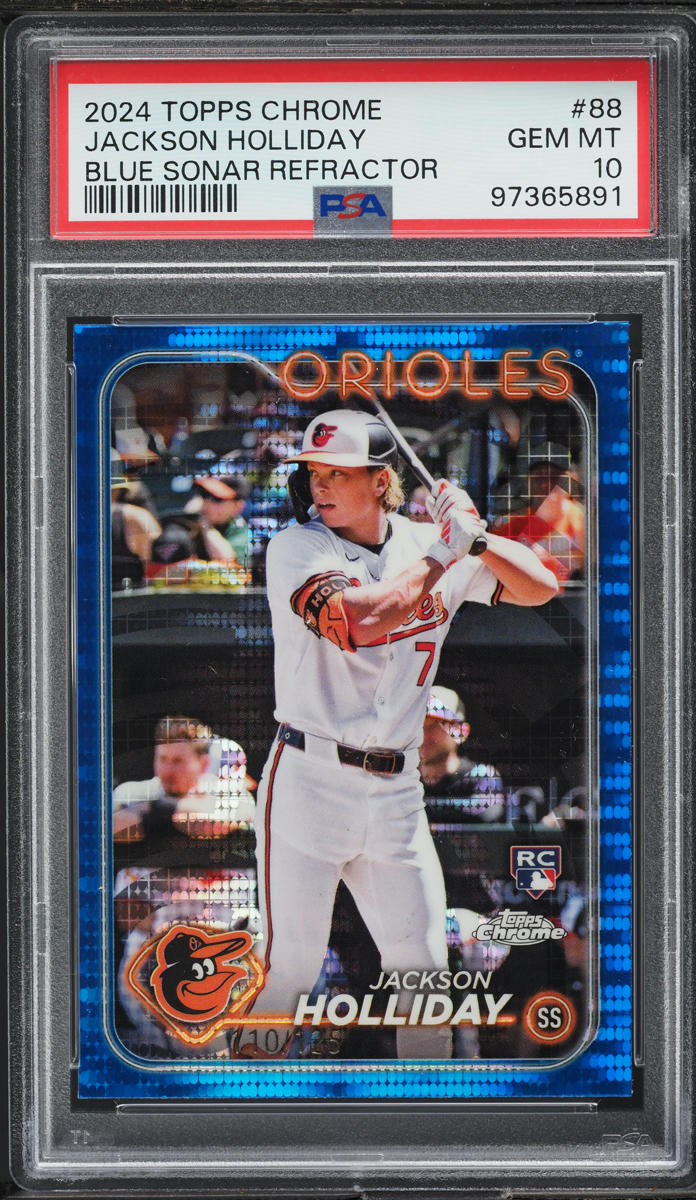 2024 Topps Chrome Blue Sonar Refractor Jackson Holliday ROOKIE /125 #88 PSA 10 on Fanatics Collect