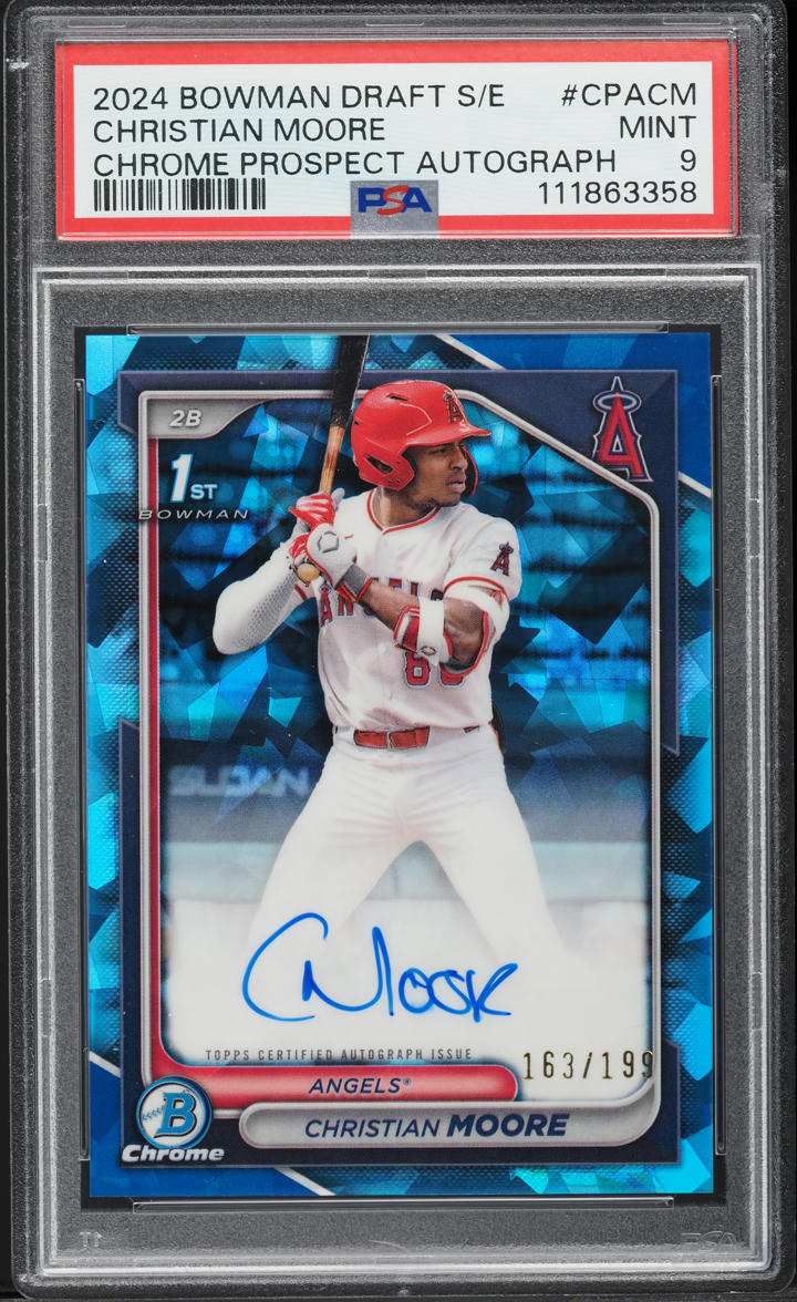 2024 Bowman Chrome Draft Sapphire Christian Moore PROSPECT AUTO /199 ...