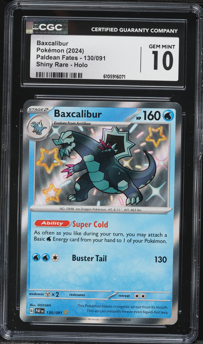 2024 Pokemon Scarlet & Violet Paldean Fates Shiny Rare Baxcalibur #130 ...