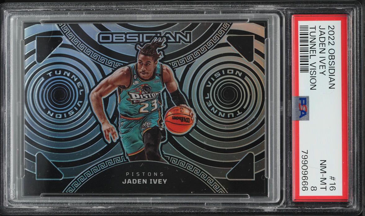 2022 Panini Obsidian Tunnel Vision Jaden Ivey ROOKIE /99 #16 PSA 8 NM ...