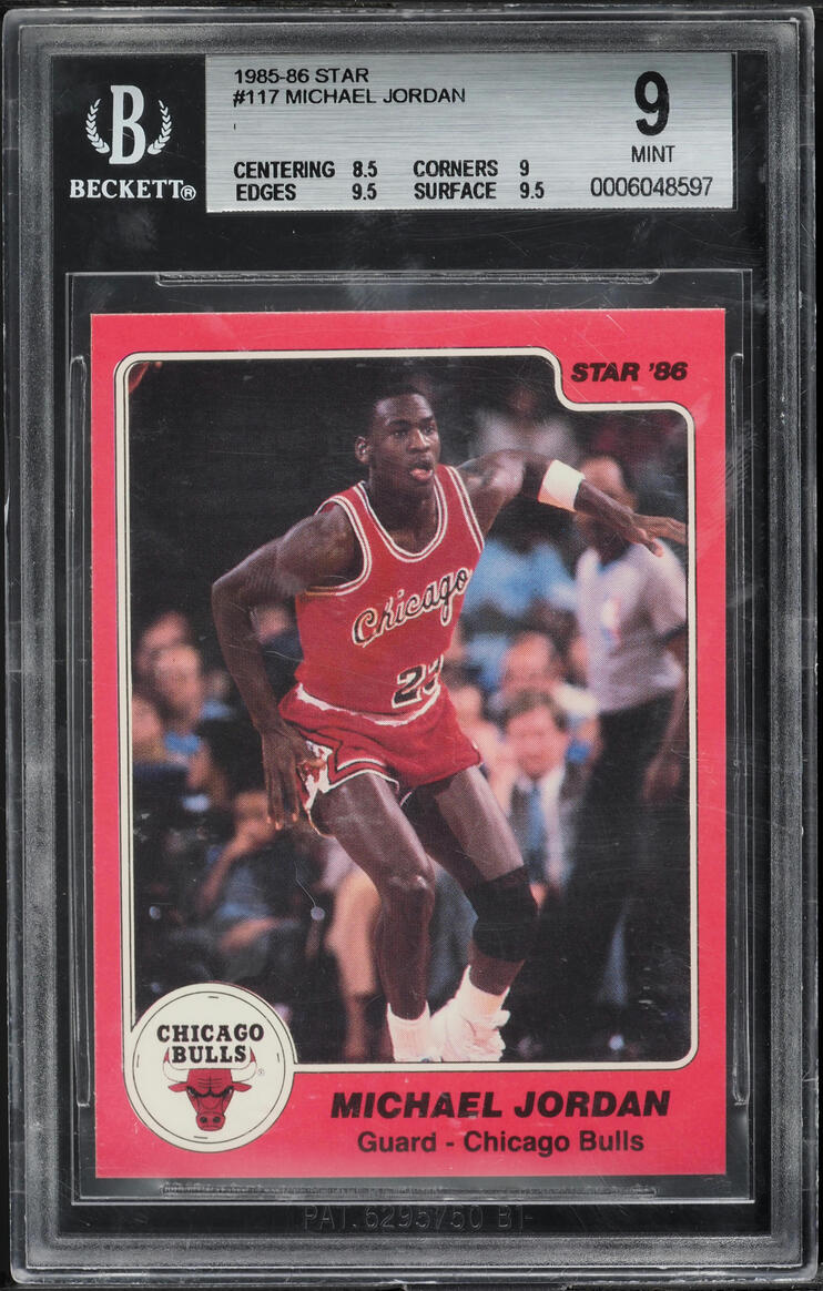 1985-86 Star Basketball Michael Jordan ROOKIE #117 BGS 9 MINT on ...