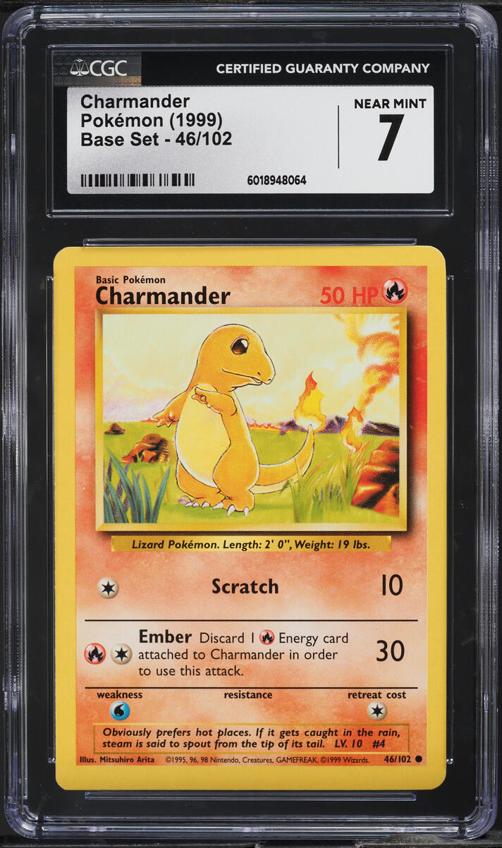 1999 Pokemon Base Set Charmander #46 CGC 7 NRMT on Fanatics Collect