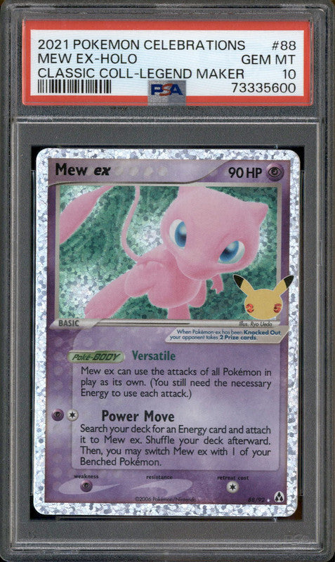 2021 Pokemon Celebrations Classic Collection #88 Mew EX Holo PSA 10 on Fanatics Collect