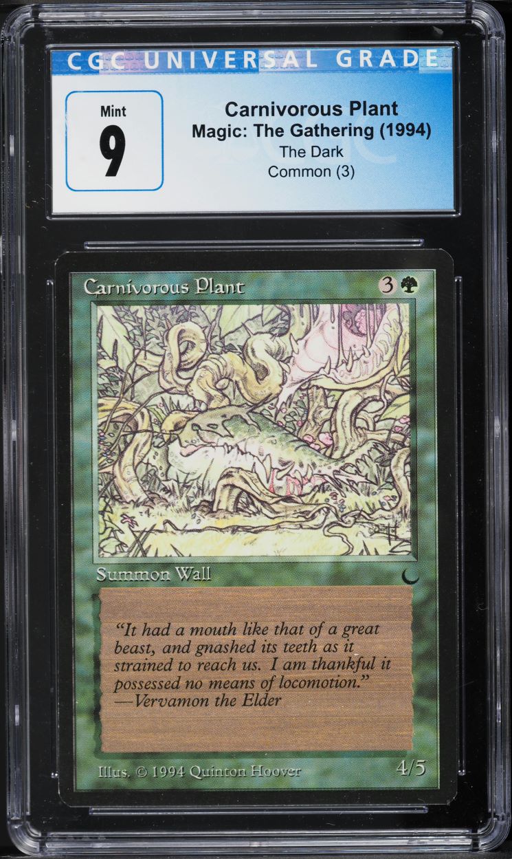 1994 Magic The Gathering MTG The Dark Carnivorous Plant C G CGC 9 MINT ...