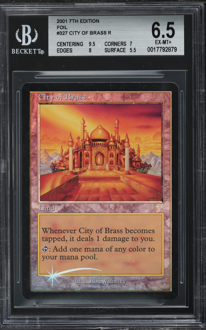 2001 Magic The Gathering MTG Seventh Edition Foil City Of Brass BGS 6.5 ...