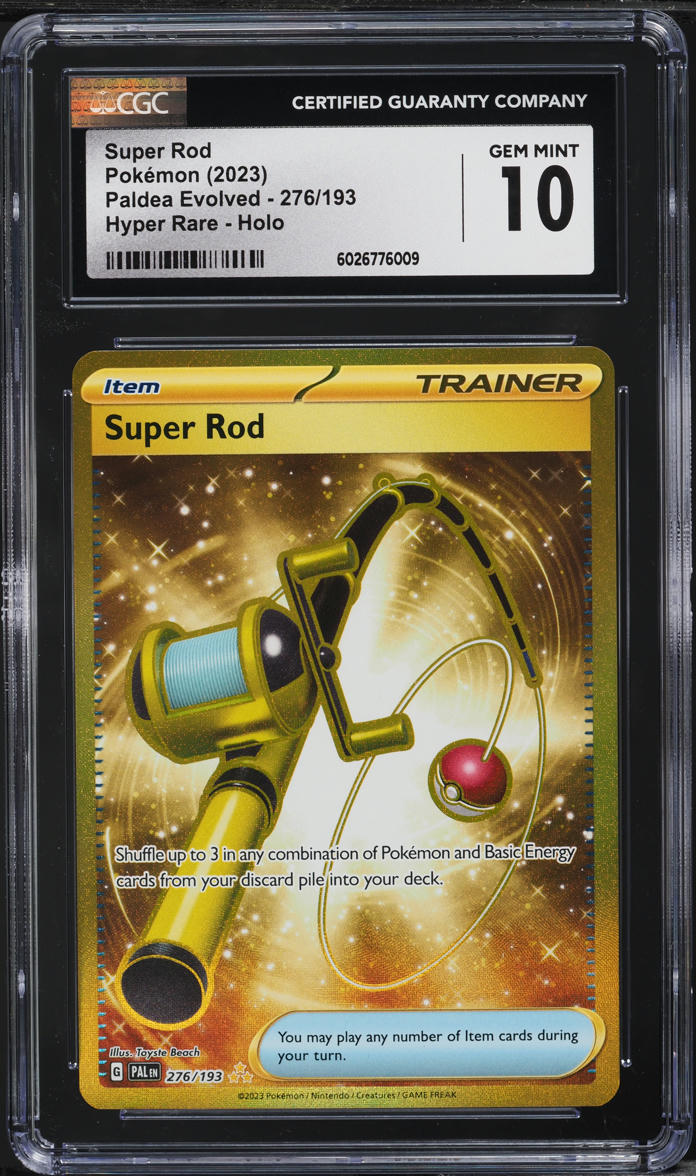 2023 Pokemon SV Paldea Evolved Full Art Super Rod #276 CGC 10 GEM MINT ...