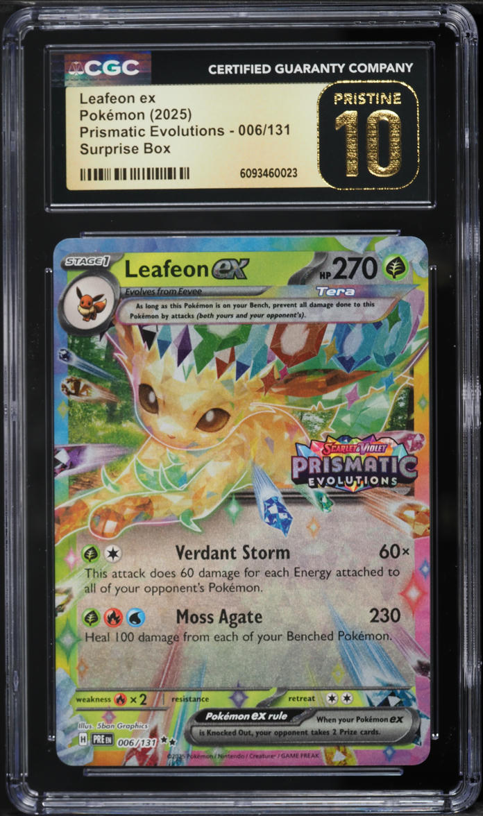 2025 Pokemon SV Prismatic Evolutions Surprise Box Holo Leafeon ex #6 ...