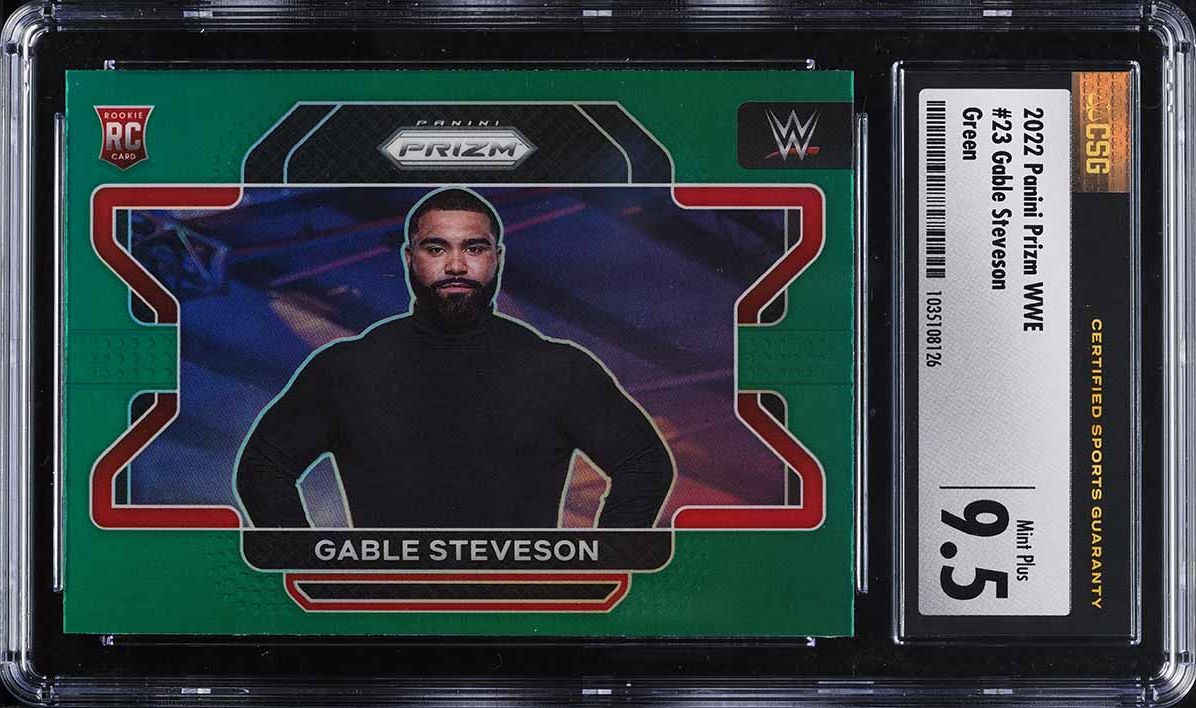 2022 Panini Prizm WWE Green Gable Steveson ROOKIE #23 CSG 9.5 MINT+ on ...