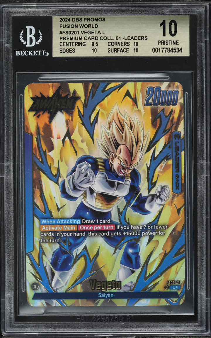 2024 Dragon Ball Super Fusion World Promo Vegeta #FS02-01 BGS 10 PRISTINE on Fanatics Collect