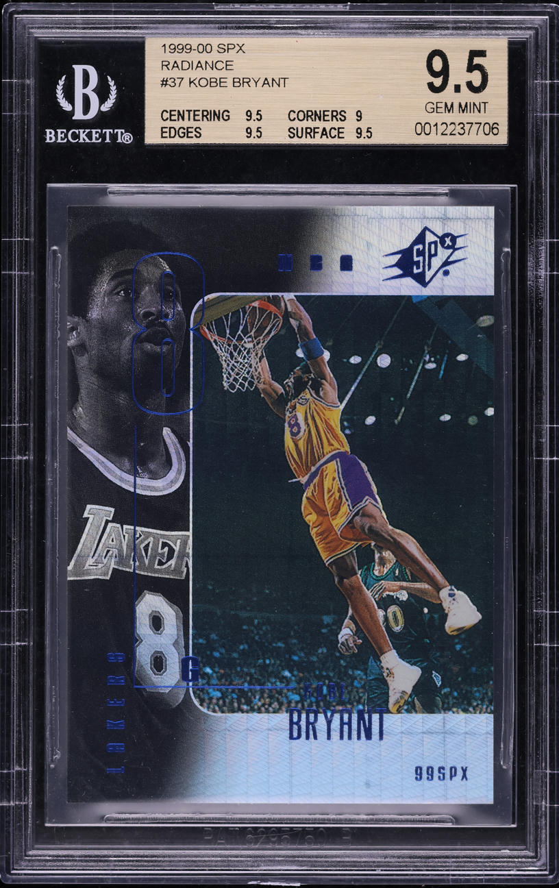 1999 SPx Radiance Kobe Bryant /100 #37 BGS 9.5 GEM MINT on Fanatics Collect