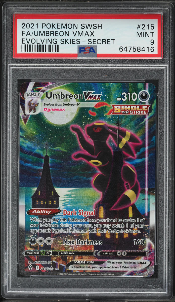 2021 Pokemon Sword & Shield Evolving Skies Alt Art Umbreon VMAX #215 ...