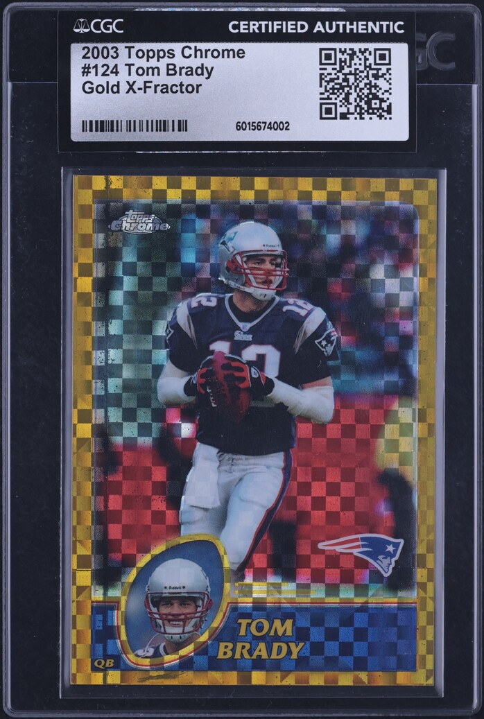 2003 Topps Chrome Gold X-Fractor Tom Brady /101 #124 CGC AUTH on ...