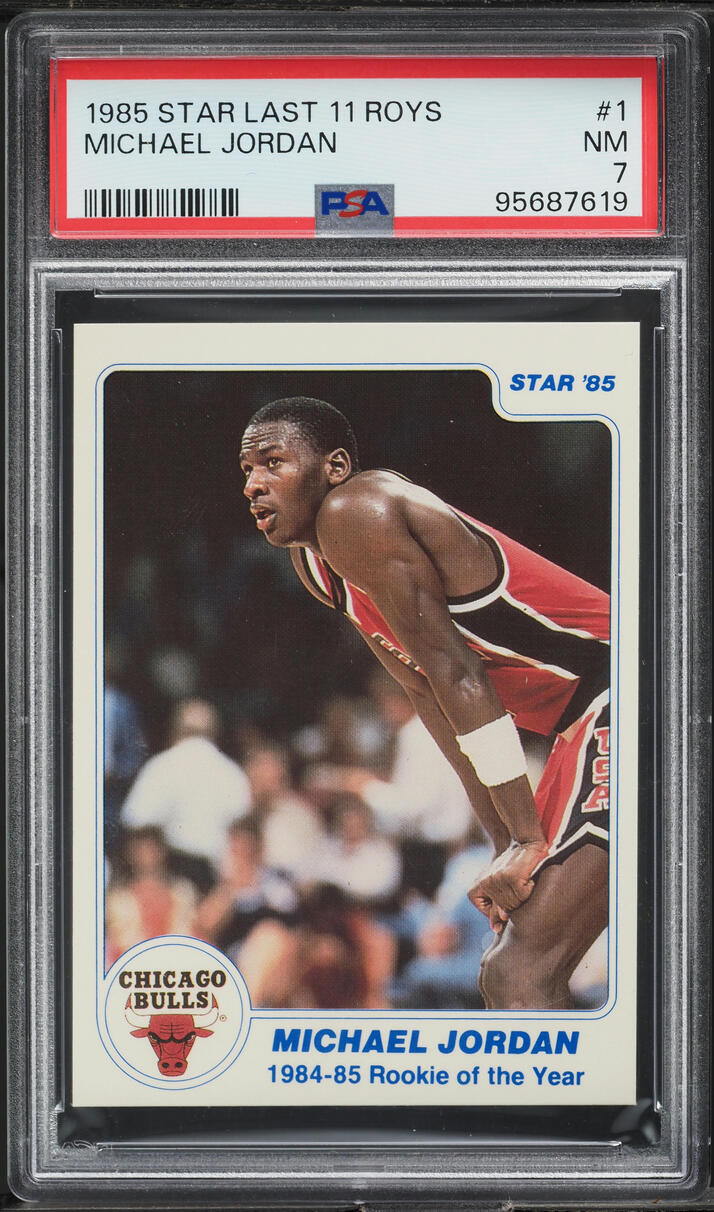 1985 Star Last 11 ROY's Michael Jordan ROOKIE #1 PSA 7 NRMT on Fanatics ...