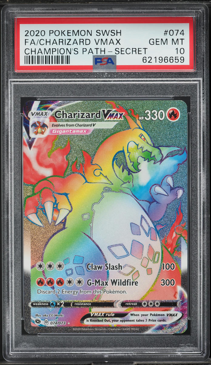 2020 Pokemon SWSH Champion's Path Hyper Rare Charizard VMAX #74 PSA 10 ...