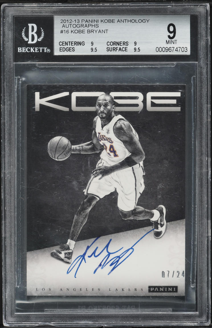 2012 Panini Anthology Kobe Bryant AUTO /24 #16 BGS 9 MINT on Fanatics ...