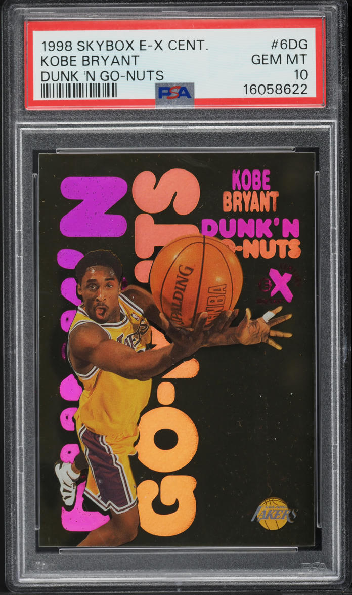 1998 Skybox E-X Century Dunk 'N Go-Nuts Kobe Bryant #6DG PSA 10 GEM ...