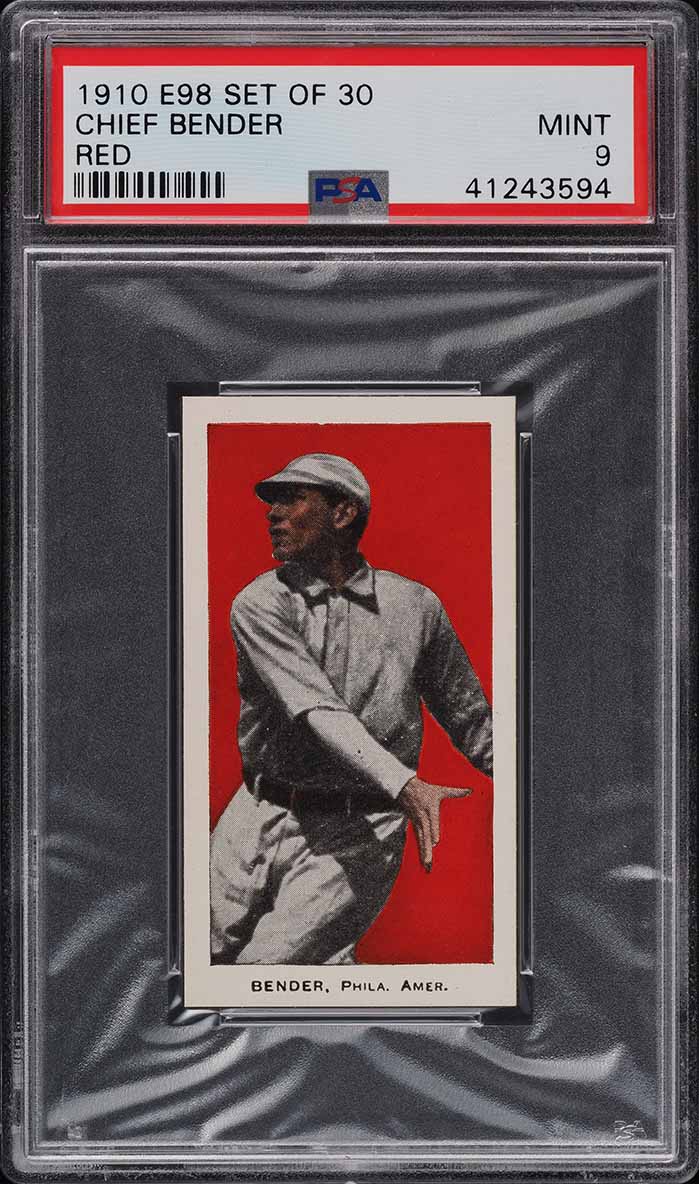 1910 E98 Set Of 30 Red Chief Bender PSA 9 MINT on Fanatics Collect