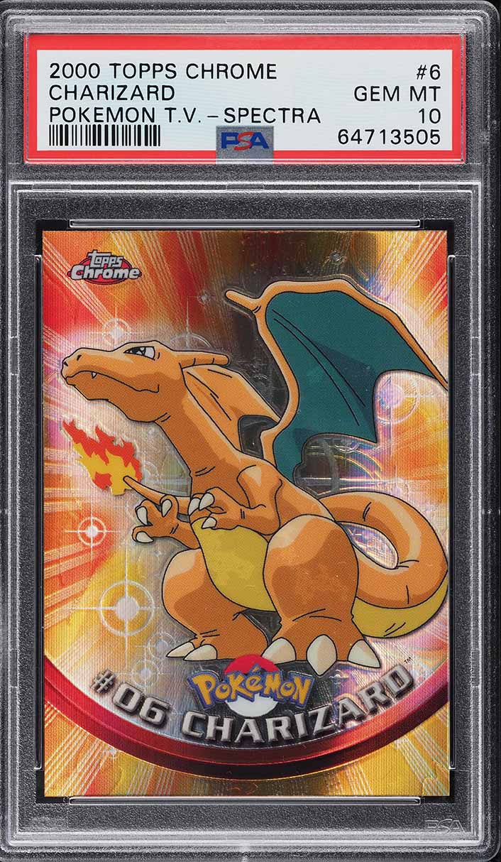 2000 Topps Chrome Pokemon Series 1 Spectra Charizard #6 PSA 10 GEM MINT ...