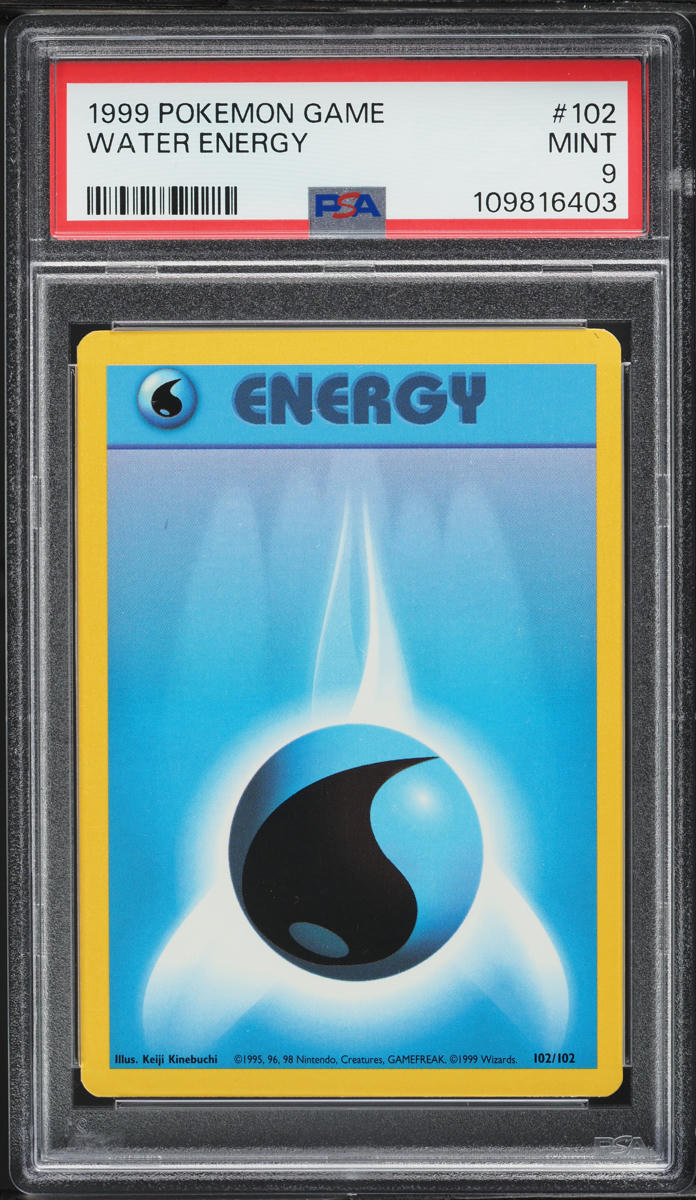 1999 Pokemon Base Set Water Energy #102 PSA 9 MINT on Fanatics Collect