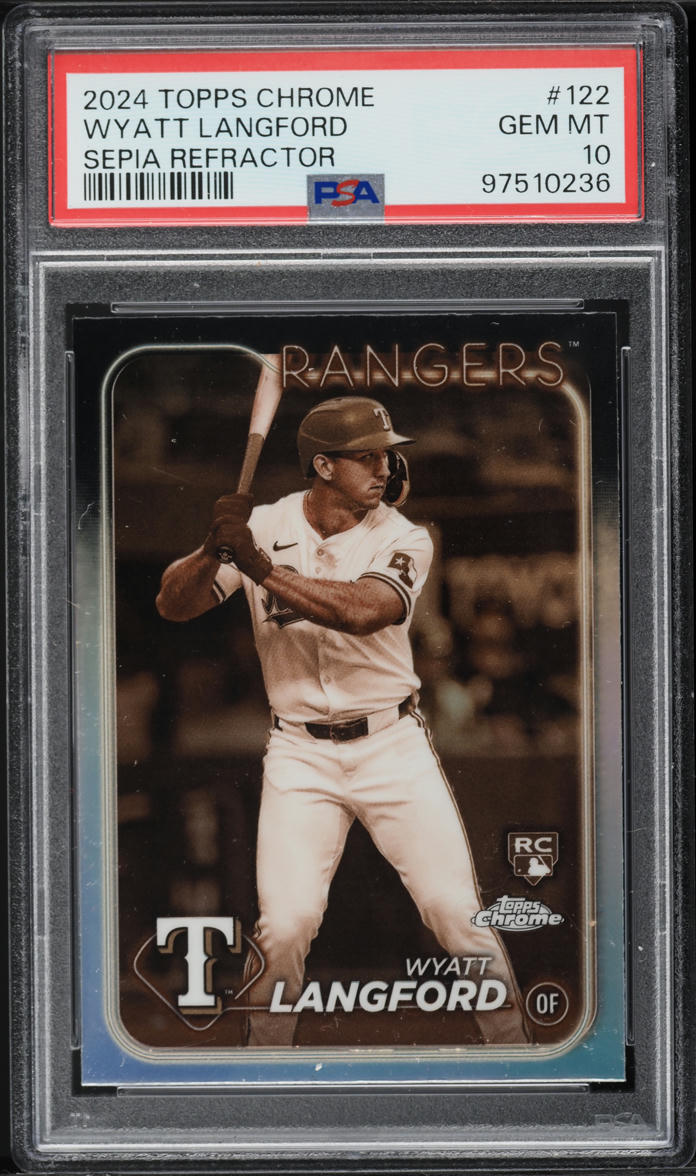 2024 Topps Chrome Sepia Refractor Wyatt Langford ROOKIE #122 PSA 10 GEM ...