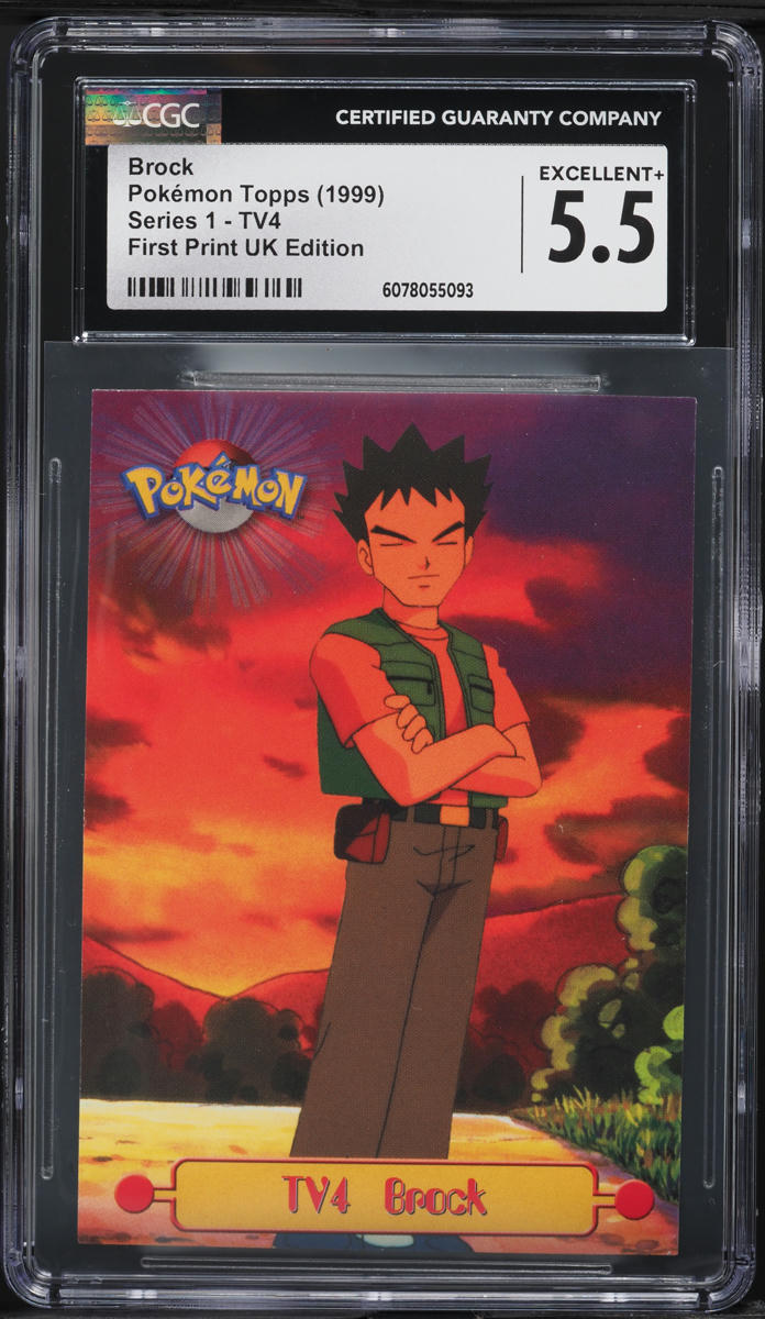 1999 Topps Pokemon Series 1 First Print UK Edition Brock #TV4 CGC 5.5 ...
