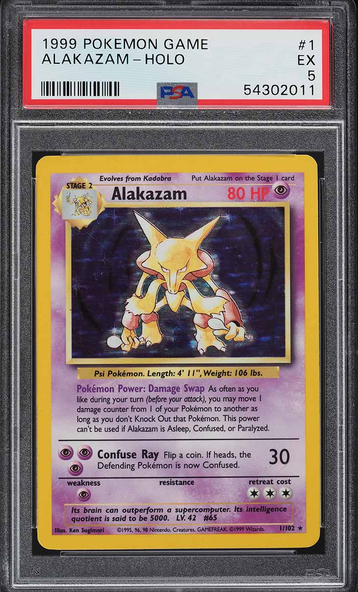 1999 Pokemon Base Set Holo Alakazam #1 PSA 5 EX on Fanatics Collect