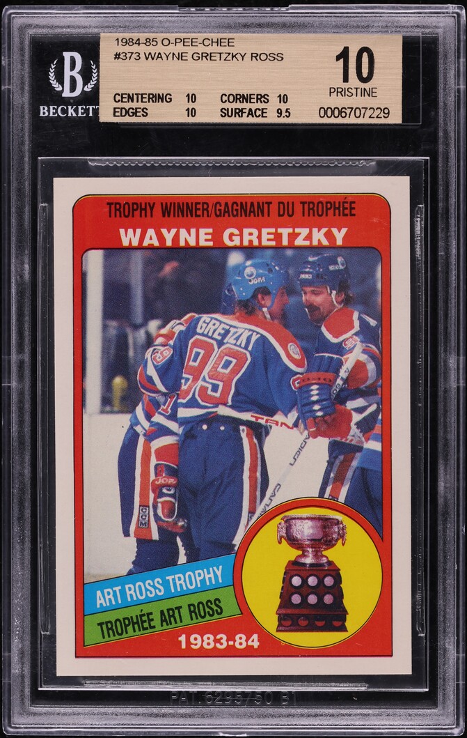 1984 O-Pee-Chee Hockey Art Ross Trophy Wayne Gretzky #373 BGS 10 PRISTINE on Fanatics Collect