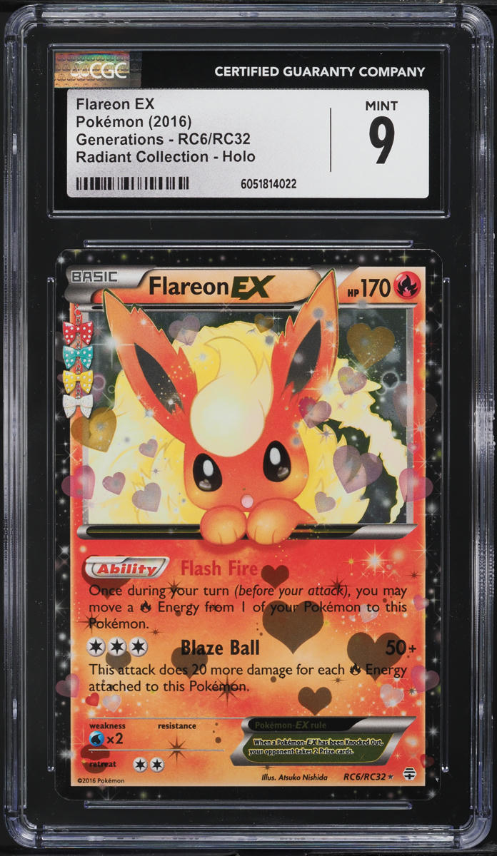 2016 Pokemon XY Generations Radiant Collection Holo Flareon EX #RC6 CGC ...