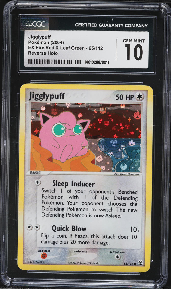 2004 Pokemon EX Fire Red & Leaf Green Reverse Holo Jigglypuff #65 CGC ...