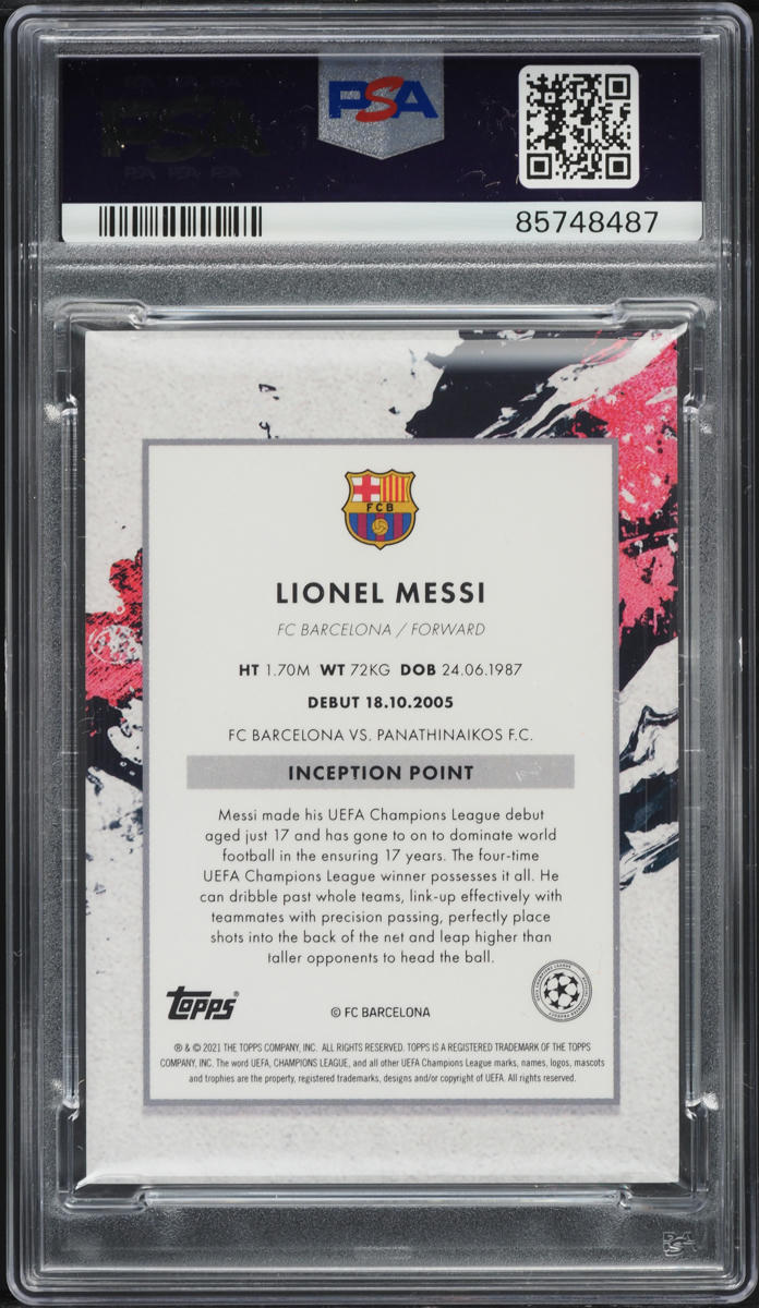 2020 Topps Inception UEFA The Perfect 10 Red Lionel Messi /10 PSA 10 ...