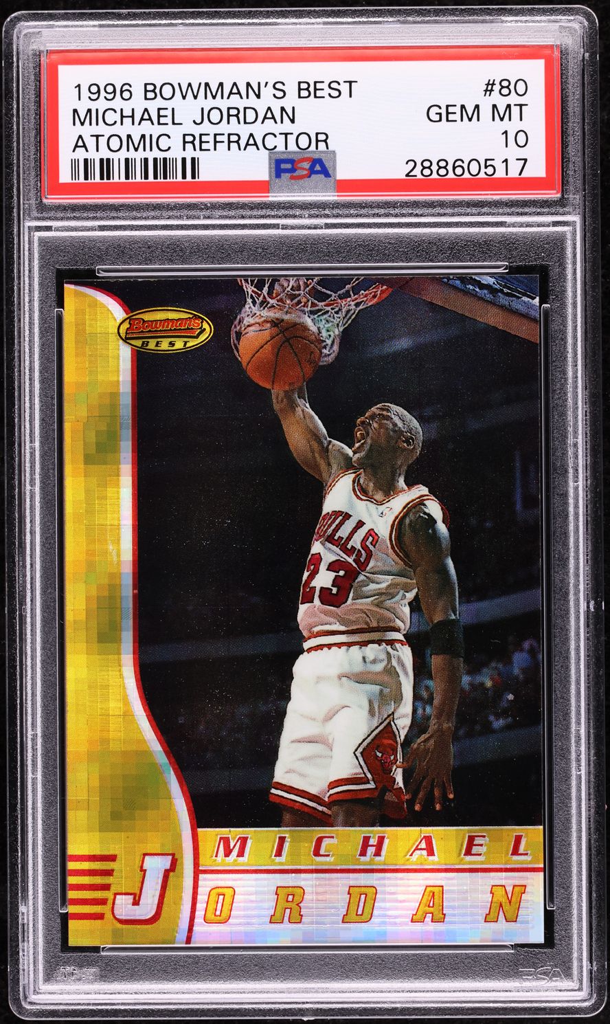 1996 Bowman's Best Atomic Refractor Michael Jordan #80 PSA 10 GEM MINT ...