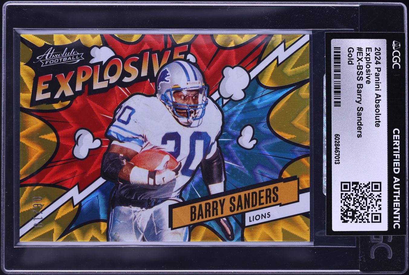 2024 Absolute Explosive Gold Barry Sanders /10 #EX-BSS CGC AUTH on ...