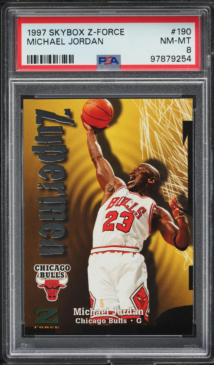 1997 Skybox Z-Force Zuperman Michael Jordan #190 PSA 8 NM-MT on ...