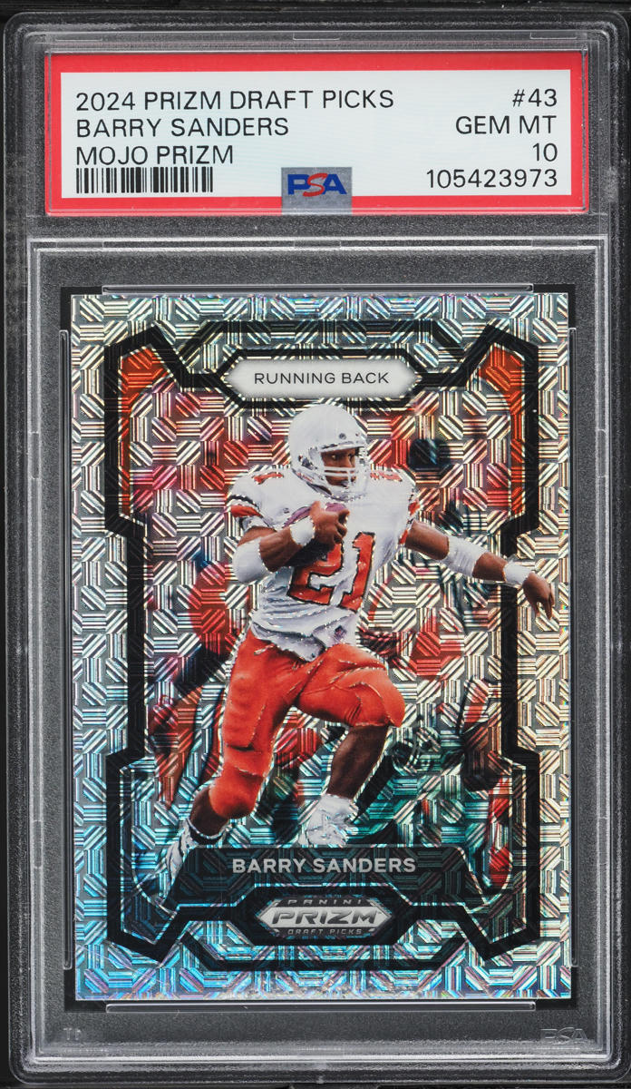 2024 Panini Prizm Draft Picks Mojo Barry Sanders /25 #43 PSA 10 GEM ...