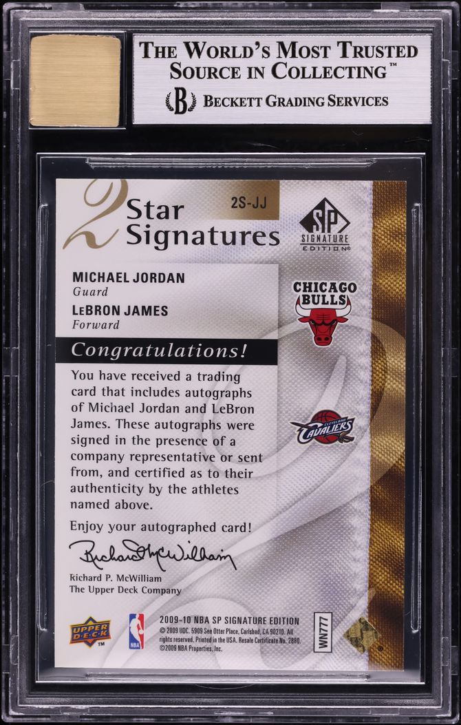 2009 SP 2 Star Signatures Michael Jordan & LeBron James AUTO /23 #2S-JJ ...